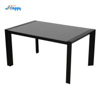 China Width 900mm Extending Dining Tables Knock Down Type With Black Iron Leg DT-981 for sale