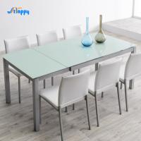China Easy Cleaning 1400mm Length Rectangular Extendable Table With Iron Legs Dt-964-110 for sale