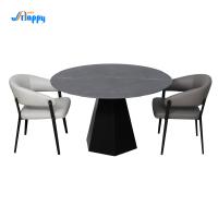 China Corrosion Resistance Black Round Dining Table With Contemporary Type DT-1022 for sale