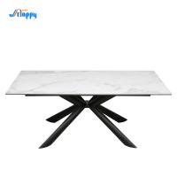 China DT-1006 1800mm Contemporary Ceramic Dining Tables High Wear Resistance With Metal Base for sale