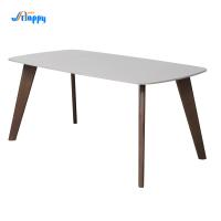 China 1600mm Black Ceramic Top Dining Table Customized Size With Wood Frame DT-1025 for sale