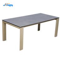 China 900mm Modern Ceramic Top Round Dining Table With Smooth Surface DT-1009-180 for sale