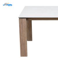 China 1500mm Modern Ceramic Top Dining Table Corrosion Resistance For Indoor Use DT-1009-150 for sale