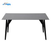 China Customized Size 1500mm Dining Table Industrial With Metal Base DT-988 for sale