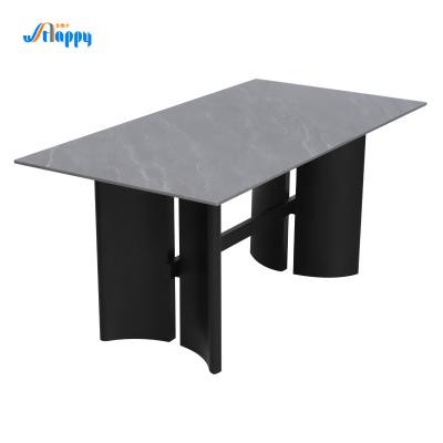 China Customizable 1650mm Black Ceramic Dining Table Easy Assemble DT-1020 for sale