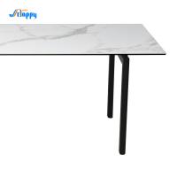 China 850mm Fixed Type Contemporary Ceramic Dining Tables Modern Design Knock Down Furniture DT-996 for sale