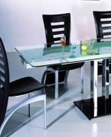 China 2100mm Length Frosted Glass Dining Table With Extensible Design DT-881 for sale
