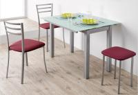 China Fashionable 1200mm Length Glass Extendable Dining Table With Euro Style DT-944 for sale