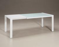 China Tempered Glass Top Extendable Glass Table DT-970 90cm Width For Showroom for sale