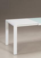 China Tempered Glass Top Extendable Glass Table DT-970 90cm Width For Showroom for sale