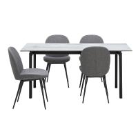 China Customized 900mm Ceramic Grey Dining Table with Contemporary Style DT-996-180 for sale