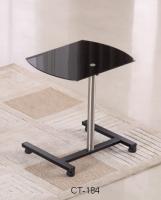 China Easy Cleaning CT-184 Glass Top End Tables Corrosion Resistance With Stainless Steel Frame for sale