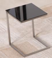 China Black CT-185 Glass Top Side Table Easy Installation Fashionable With Modern Design for sale