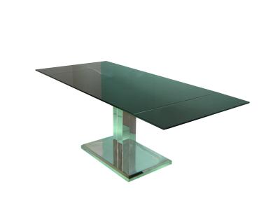 China 2m Modern Black Extendable Dining Table DT-0904 With Stainless Steel Frame for sale