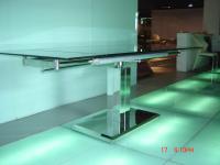 China 2m Modern Black Extendable Dining Table DT-0904 With Stainless Steel Frame for sale