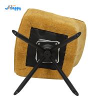 China Elegant Yellow Rotating Dining Chair with Fabric Cover and Iron Frame Modern Style for sale