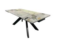 China 1800(+450+450)*1000mm Modern Ceramic Top Dining Table With Extensible System With Metal Base DT-31047A for sale