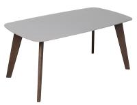 China DT-1025 Modern Ceramic Top and Wooden Leg Kitchen Table Knock-Down Fixed Type 1600*850mm Brown for Home for sale