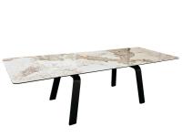 China DT-1031 Extendable Dining Table for Home Ceramic and Tempered Glass Panels in Spacious Areas for sale