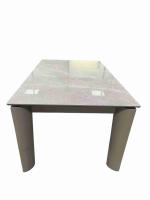 China 1500*850mm Ceramic Dining Table With Fixed Type Light Grey Metal Base Dt-1037-150 for sale