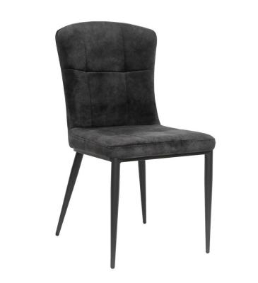 China Black Leather Dining Chair with Iron Frame for sale