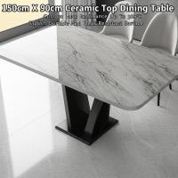 China 150cm X 90cm Ceramic Top Dining Table Custom Heat Resistance Up To 300°C Stylish Durable And Heat Resistant Surface for sale