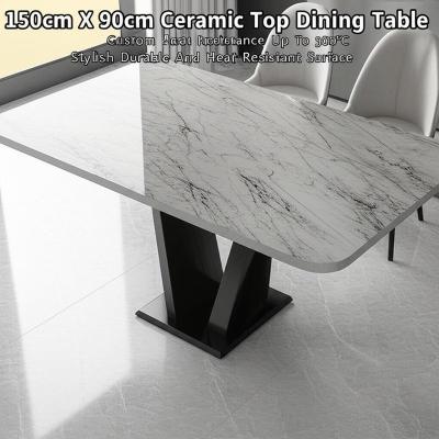 China 150cm X 90cm Ceramic Top Dining Table Custom Heat Resistance Up To 300°C Stylish Durable And Heat Resistant Surface for sale