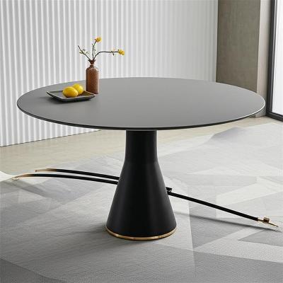 China Round Ceramic Top Dining Table Matte Surface Finish Loading Port Shenzhen Or Great for Commercial and Residential Dining for sale