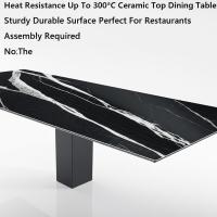 China Heat Resistance Up To 300°C Ceramic Top Dining Table Sturdy Durable Surface Perfect For Restaurants Assembly Required No for sale