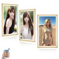China Wooden 21.5 24 27'' Artistic Electronic Digital Video Frame With Wifi Audio for sale