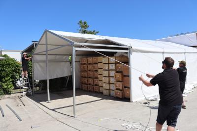 China Reliable Industrial Storage Tent With UV Resistant Covers And Easy Assembly for sale