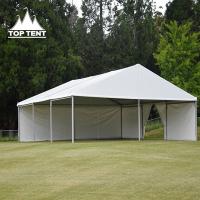 China 10x21m Aluminum Clear Span Marquee Tent White Top With Open Sides 150 People for sale