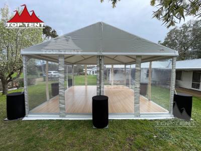 China 6x6m A Frame Marquee Aluminium Marquee Tent Clear Walls With Cassette Flooring System for sale