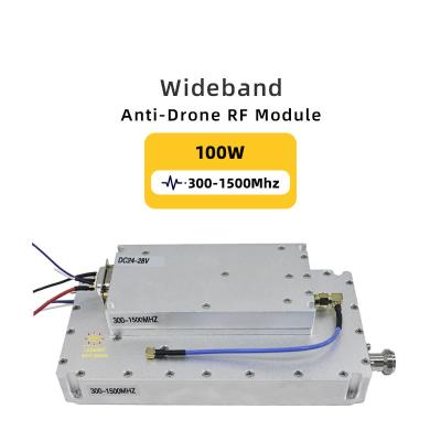 China 300-1500mhz Anti Drone Lora Module Counter Fpv Module 300-6000mhz 100W anti drone system anti fpv 250-400mhz 50W 100-1100mhz for sale