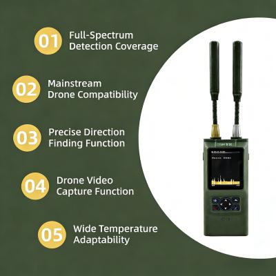 China 100-8GZH handheld drone detector 1~3km drone detection distance for wearable use anti drone system for drone security for sale