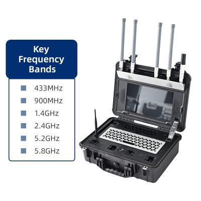 China High-Precision Handheld Drone Detector 100-6000MHz Spectrum Analyzer 5km Range Pilot Geolocation Blacklist Alerts For Corporate & Home Security System for sale