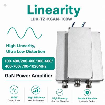 China Ladasky 100W 50dBm GaN Power Amplifier 100-1020MHz RF Amplifier Module with Built-in Signal Source for Counter Drone Systems for sale