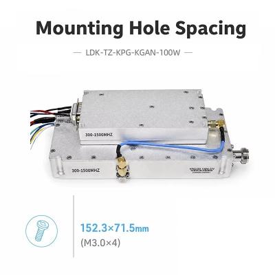 China 100W ,300-1500/1500-2500/2500-4000/4000-6000MHz High Efficiency 31-43% GaN RF Power Amplifier  45dB Gain -10~55°C Working VSWR≤2 Temperature Current Voltage Detection for Anti Drone Systems for sale