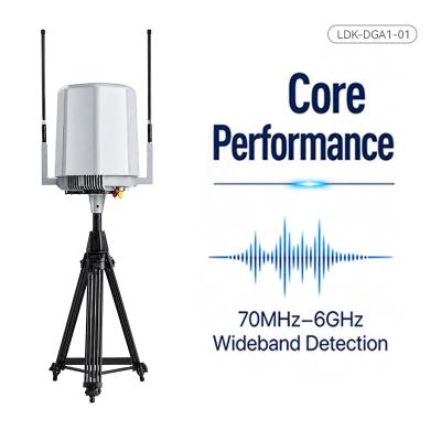 China 100M-6Ghz Fixed Full-bands 10km Drone Detector TDOA AOA DJI Alarm Position Tracking UAV FPV Detection Security Protection System for sale