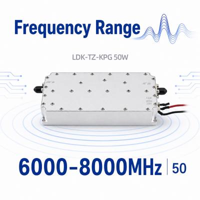 China 50W RF Power Amplifier 1000-6000Mhz/6000-8000Mhz Gan Anti Drone Module PA Wireless Signal Module Against Uav Fpv Dji Autel Protection Security for sale