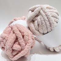 China 1/0.14NM 100% Polyester Soft Fluffy Round Velvet Merino Wool Yarn For Hand DIY Weaving for sale