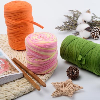 China 2.5CM 1/0.3NM 100% Polyester Soft T Shirt Yarn For Knitting Bag Dolls for sale