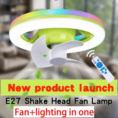 China Ceiling Fan E27 Socket Light With Remote Adjustable Smart LED Fan RGB for sale