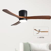 China 42 Inch 52 Inch Modern DC Motor Remote Control Solid Wood Blade Led Ceiling Fan With Ligh for sale