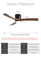 China 42 Inch 52 Inch Modern DC Motor Remote Control Solid Wood Blade Led Ceiling Fan With Ligh for sale