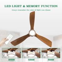 China 42 Inch 52 Inch Modern DC Motor Remote Control Solid Wood Blade Led Ceiling Fan for sale