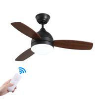 China 42 Inch 3 Leaf Solid Wood Blade Ceiling Fan Decorative Modern Luxury Supports Custom LED Ceiling Fan With Lights for sale