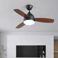 China 42 Inch 3 Leaf Solid Wood Blade Ceiling Fan Decorative Modern Luxury Supports Custom LED Ceiling Fan With Lights for sale