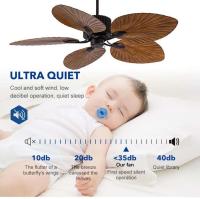 China Household 52 Inch Palm Leaf ABS 5 Blades DC Motor Modern Home Decor Mute Bldc Remote Control Ceiling Fan for sale