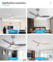 China Modern Design 48 Inch Indoor Living Room Remote Control Led Ceiling Fan With Light for sale